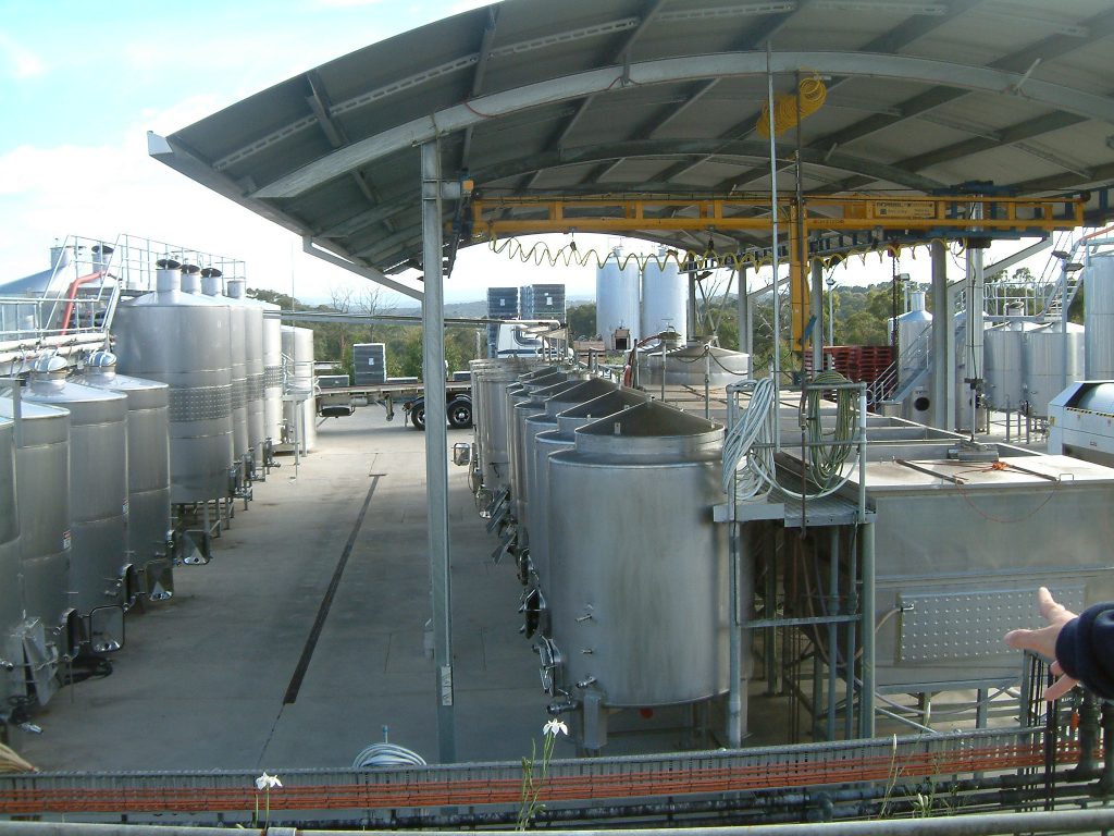 Red wine fermentation tanks - Victoria, Australia - red wine cap ...